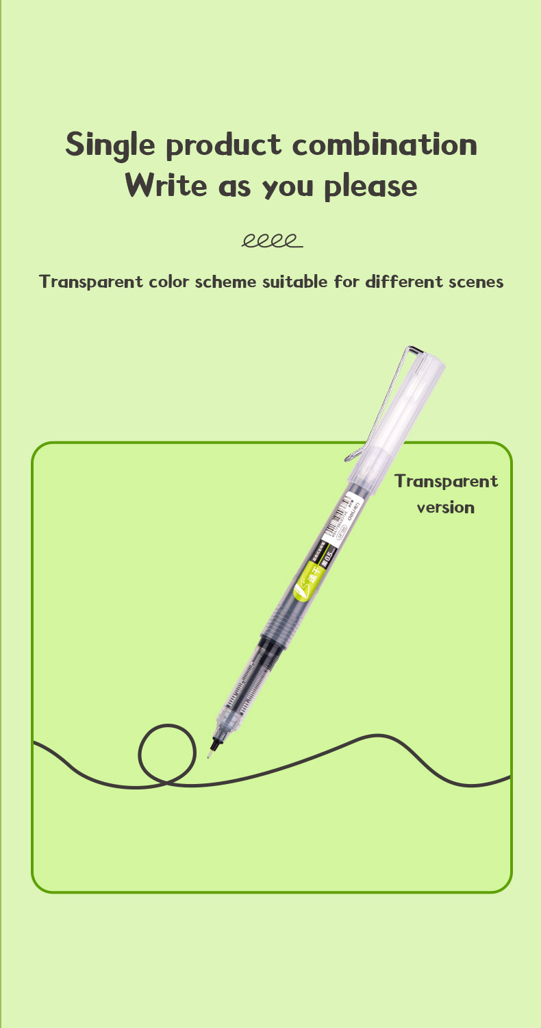 Deli Capped Straight Liquid Pen 0.5mm Black Needle Tube Pen High ...