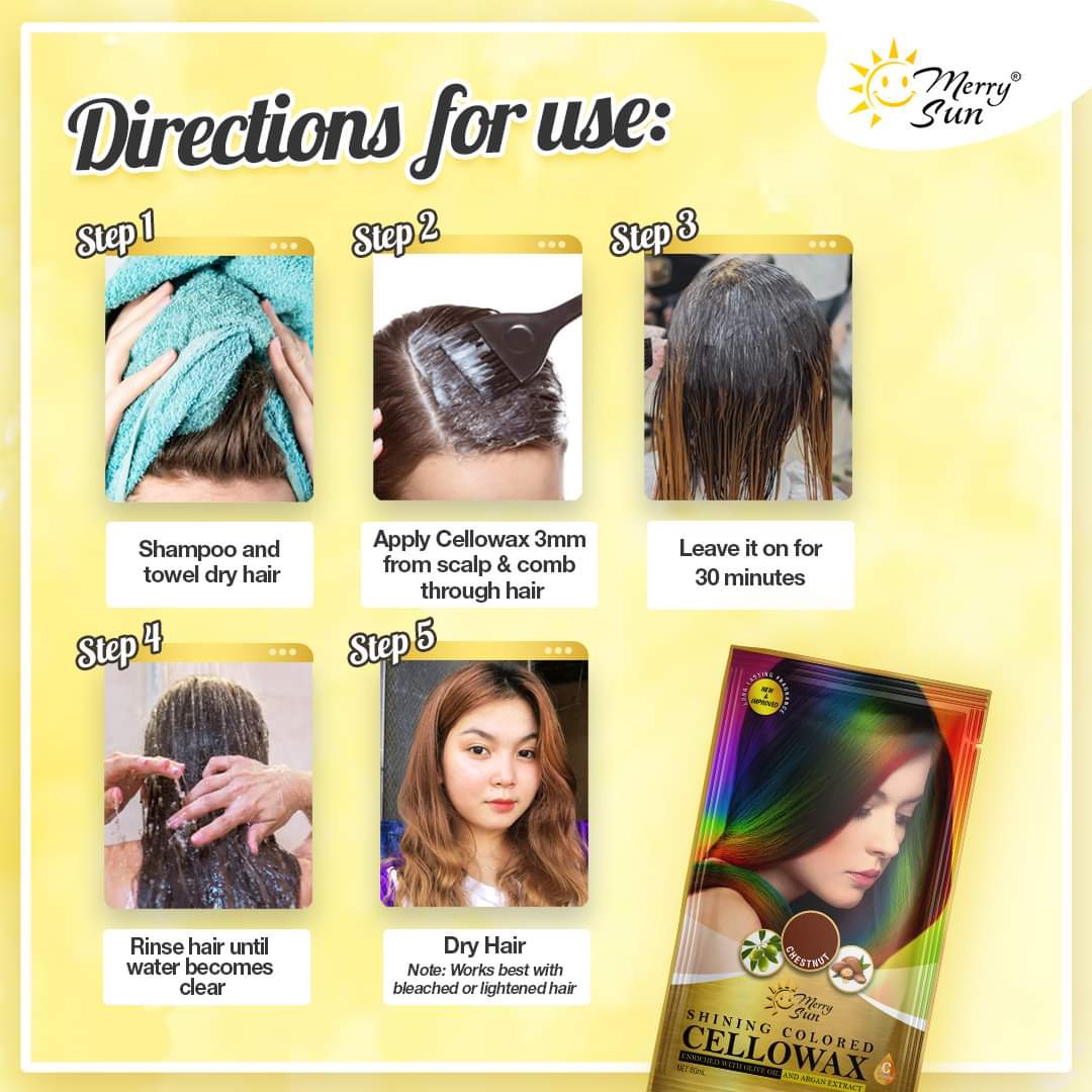 Merry Sun Cellowax Shinning Hair Color/Dye (sunrise), Plant Based ...
