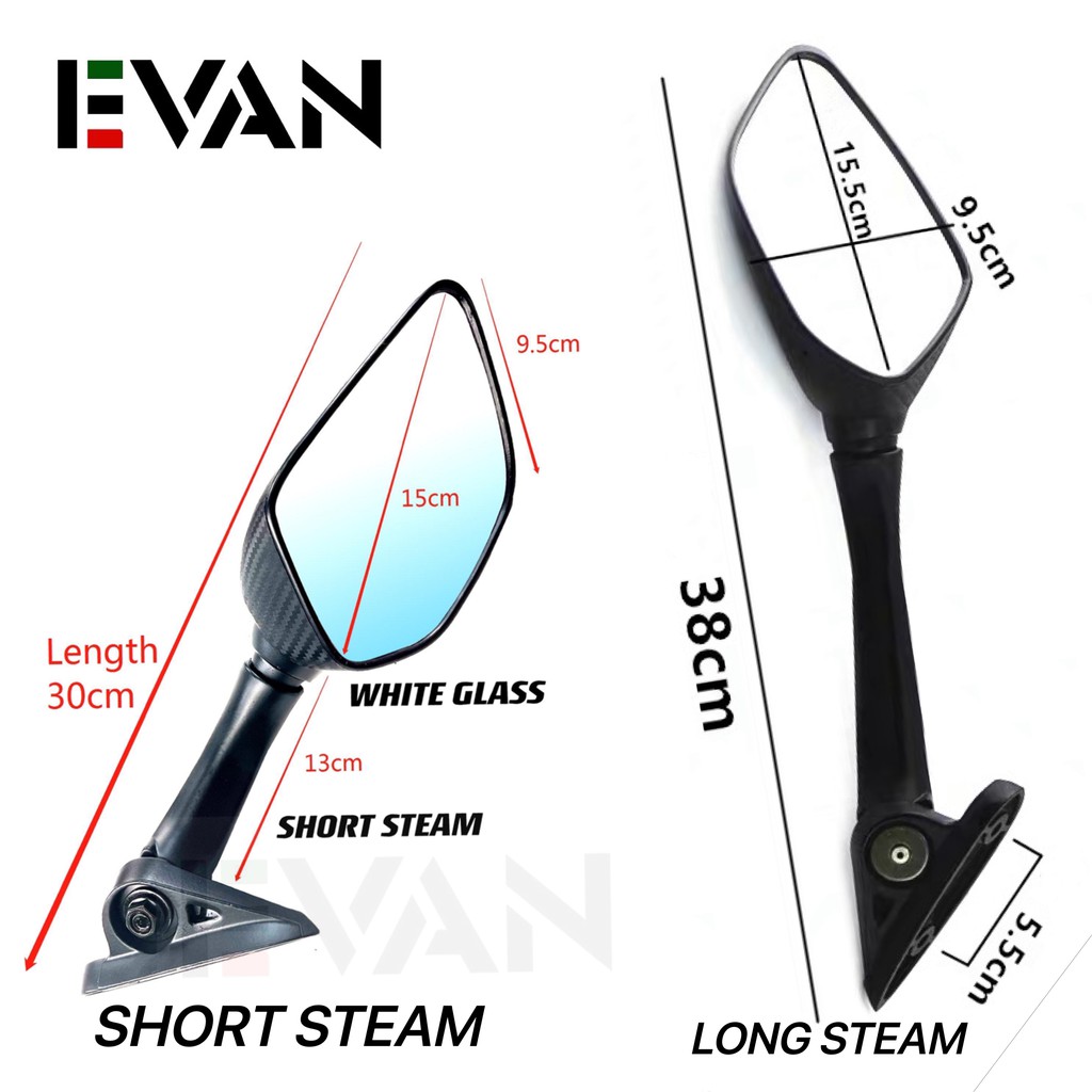 EVAN ph Windshield Bracket/Carbon Side Mirror Adjustable for Yamaha ...