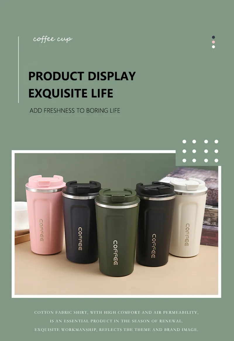 【fast Delivery】380 510ml 304 Stainless Steel Coffee Cup Mug With Double