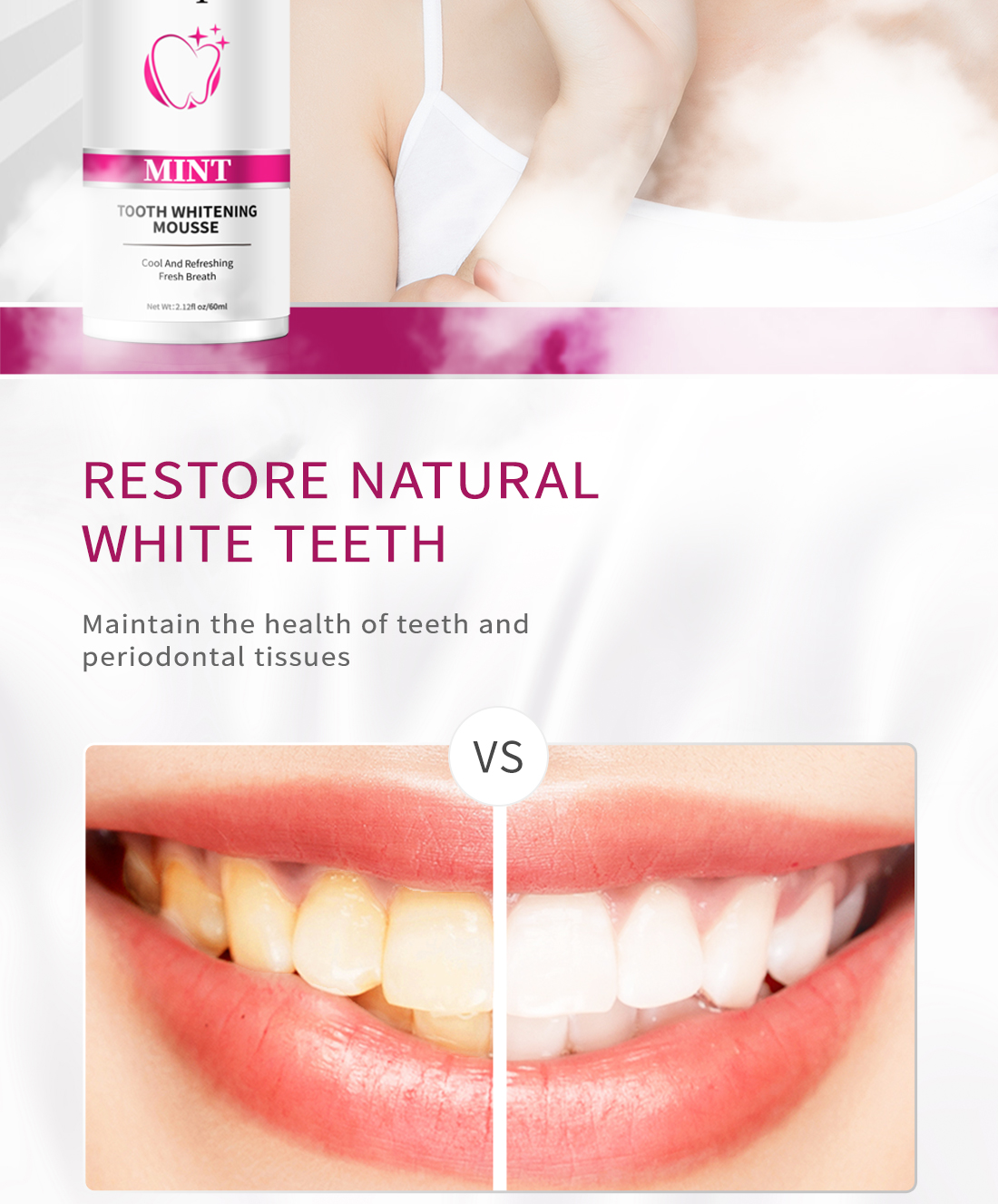 RtopR Teeth Whitening Mousse Remove Tartar Plaque Teeth Cleaning ...