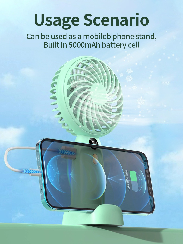 ICON Mini Fan Rechargeable 5000mAh Portable Handheld Handy USB Cooling ...