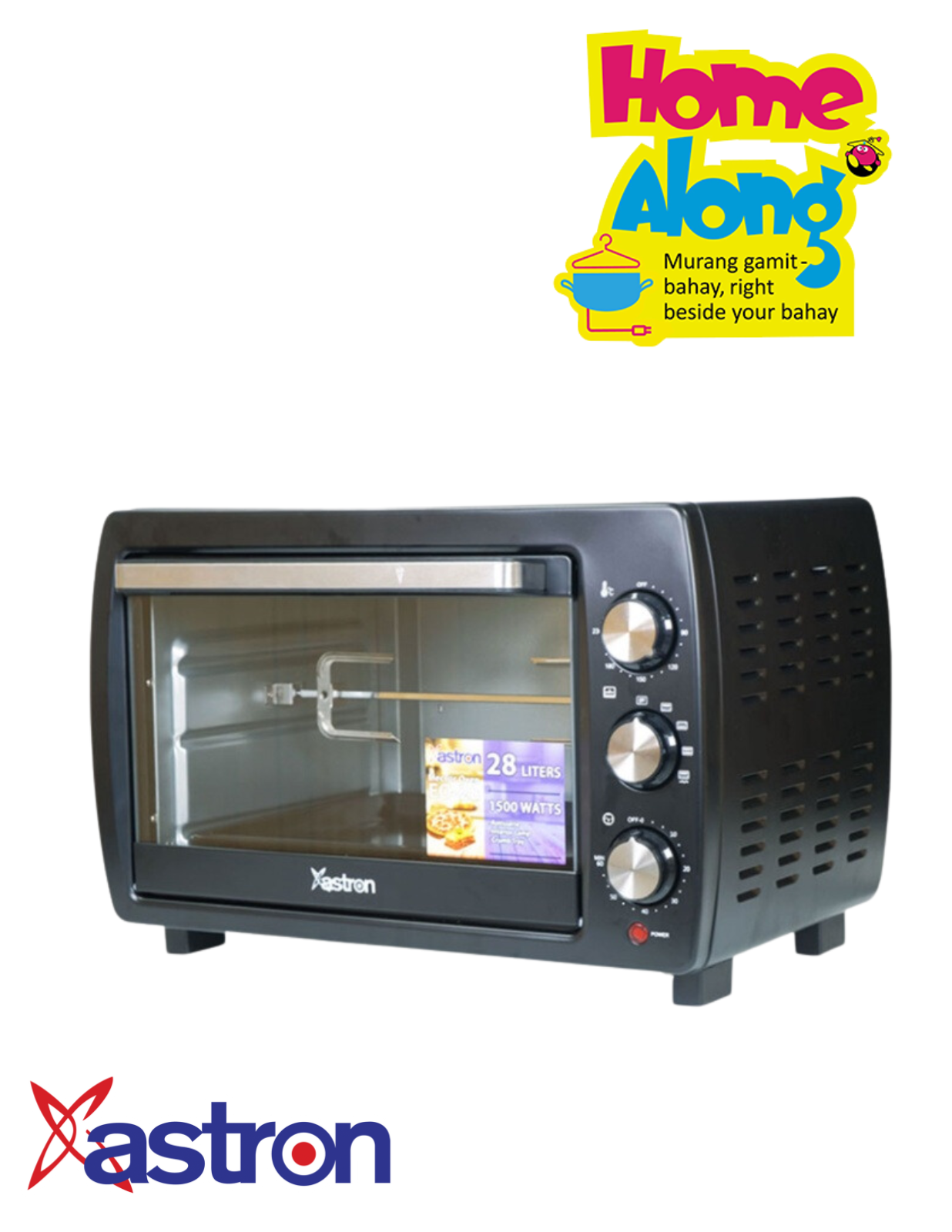 Astron EO-28 Electric Oven with Built-in Rotisserie and Interior Lamp ...