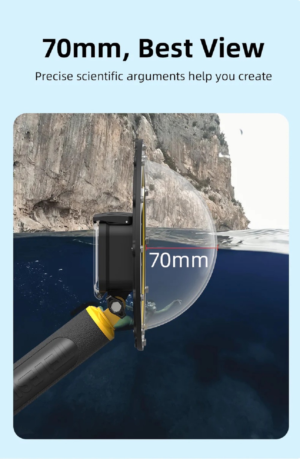 TELESIN Dome Underwater Photography Dive Case for GoPro Hero 7, 6, 5 ...