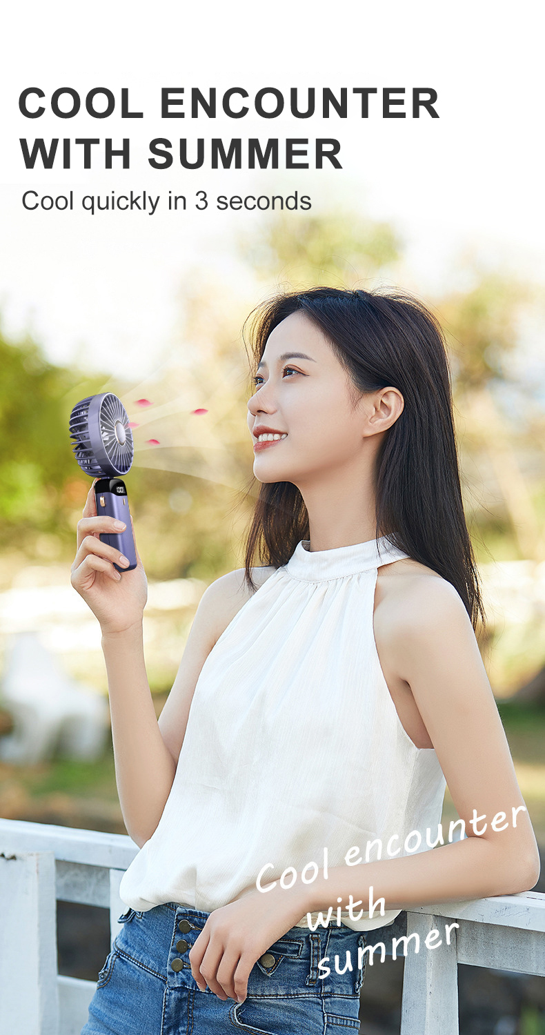 MORUI N15 Mini Fan Handy USB Rechargeable Equippe With Flashlight Power ...