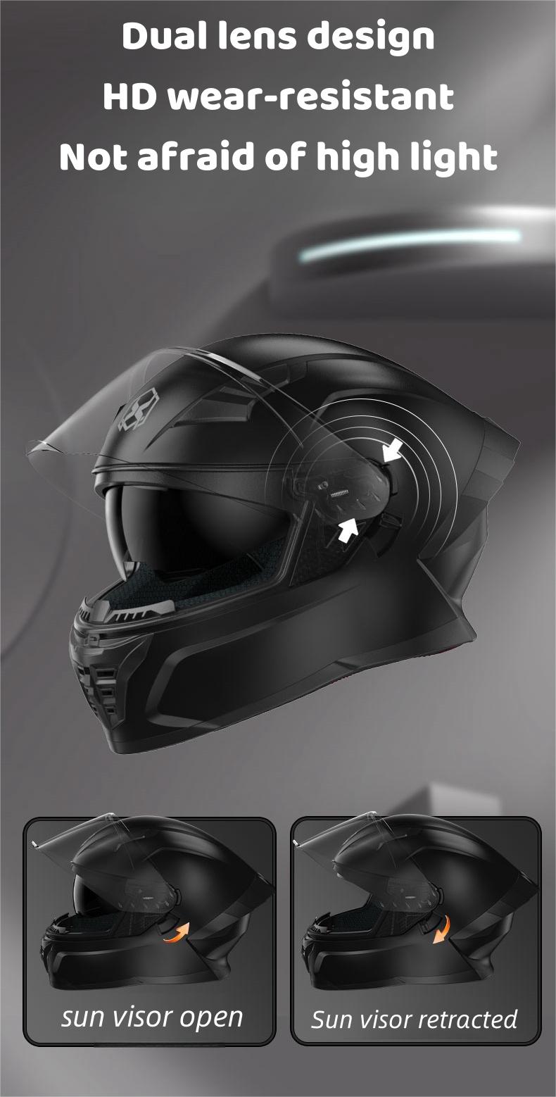 AXK 800 Motorcycle Modular Helmet Unisex Dual Lens Flip Up Racing ...