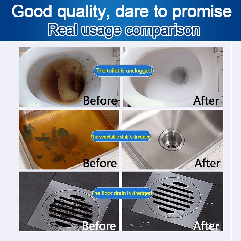 Pipe Dredging Agent Dissolve blockage Toilet Sink Unclog Cleaner ...