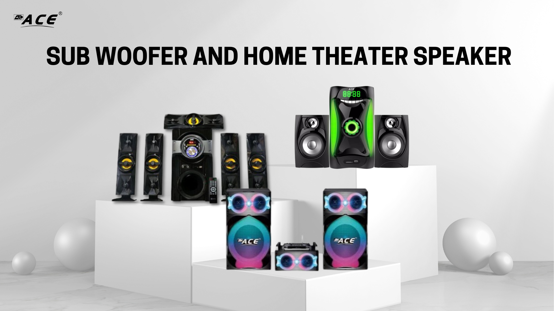 ACE sub-96ac 5.1 channel multimedia subwoofer Audio speaker system ...