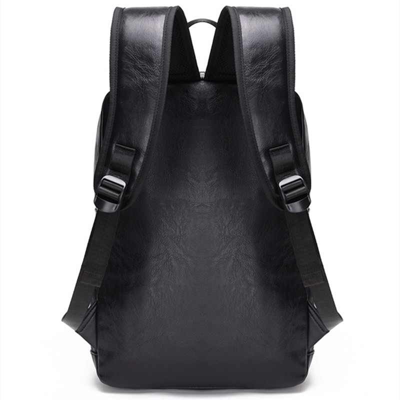 Vintage PU Leather Men Backpack Business Travel Backpack Large Capacity ...