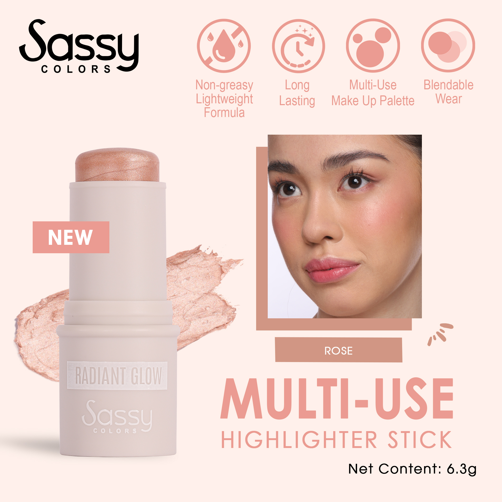 Sassy Colors Radiant Glow Highlighter Stick | Shopee Philippines