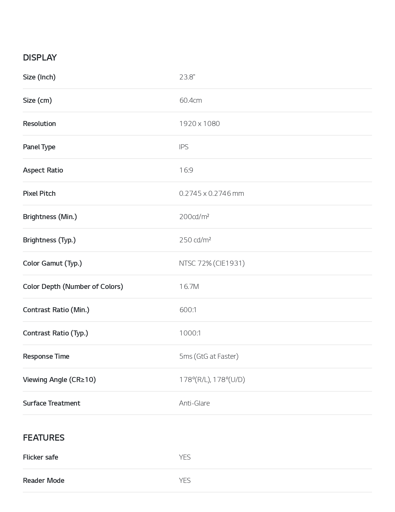 LG 24MP400-B 23.8" 1080p IPS 75Hz Full HD Gaming Monitor, HDMI VGA ...