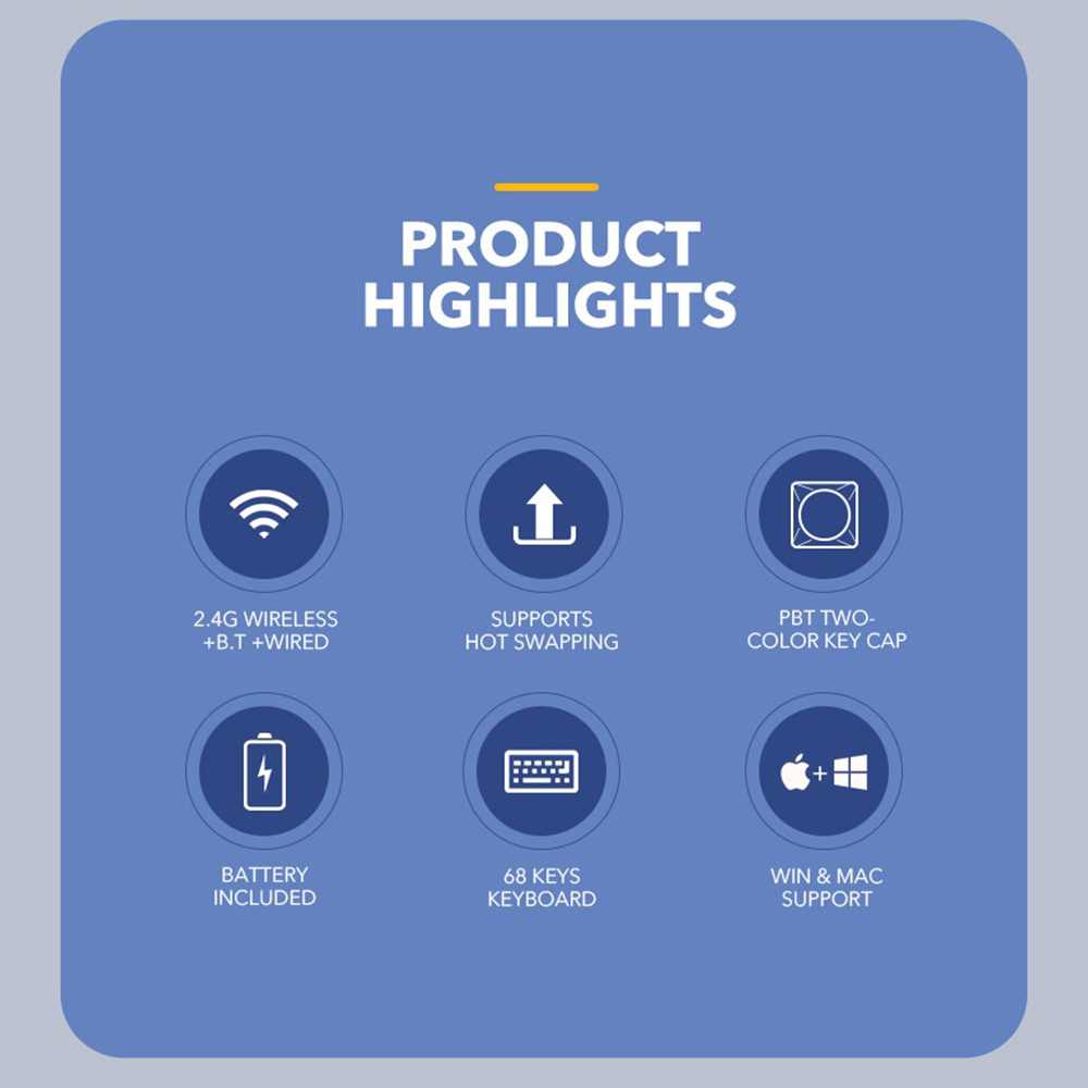 EasyPC| DarkFlash GD68 Mechanical Keyboard Brown Sugar/ Starry Blue ...