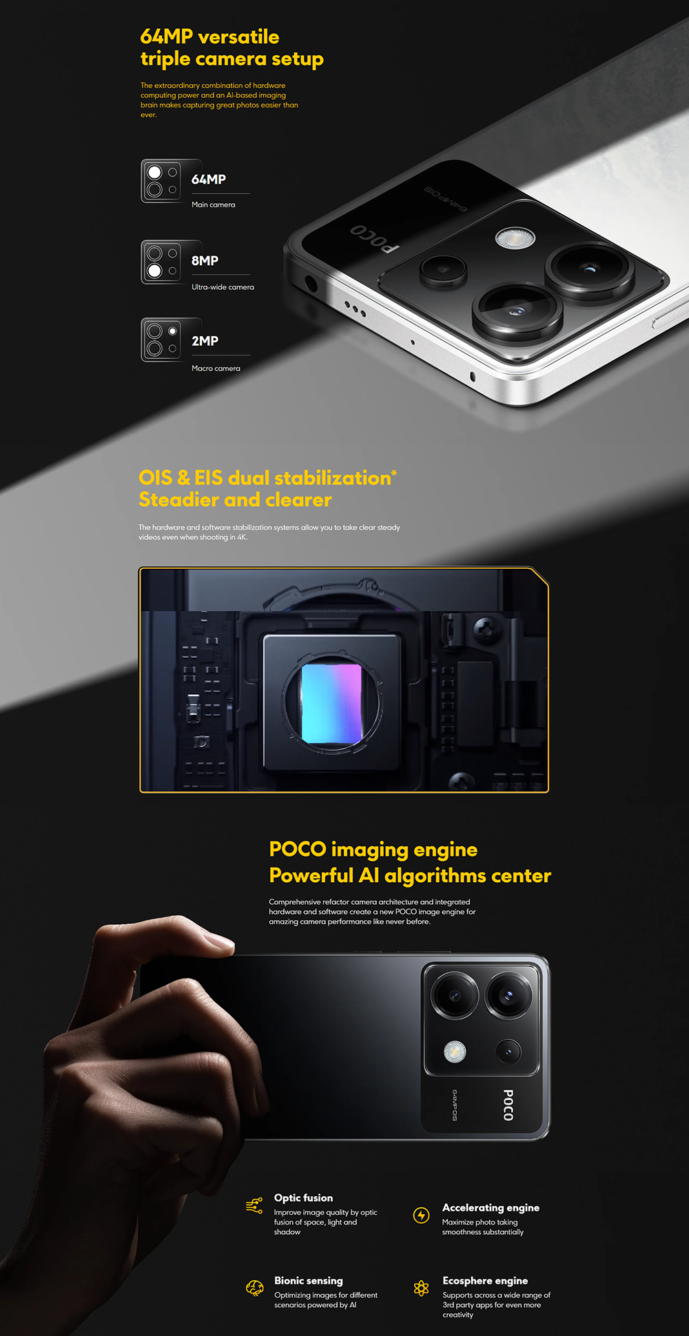 POCO X6 5G Snapdragon 7s Gen 2 Processor 8GB/12GB + 256GB 64MP Camera ...