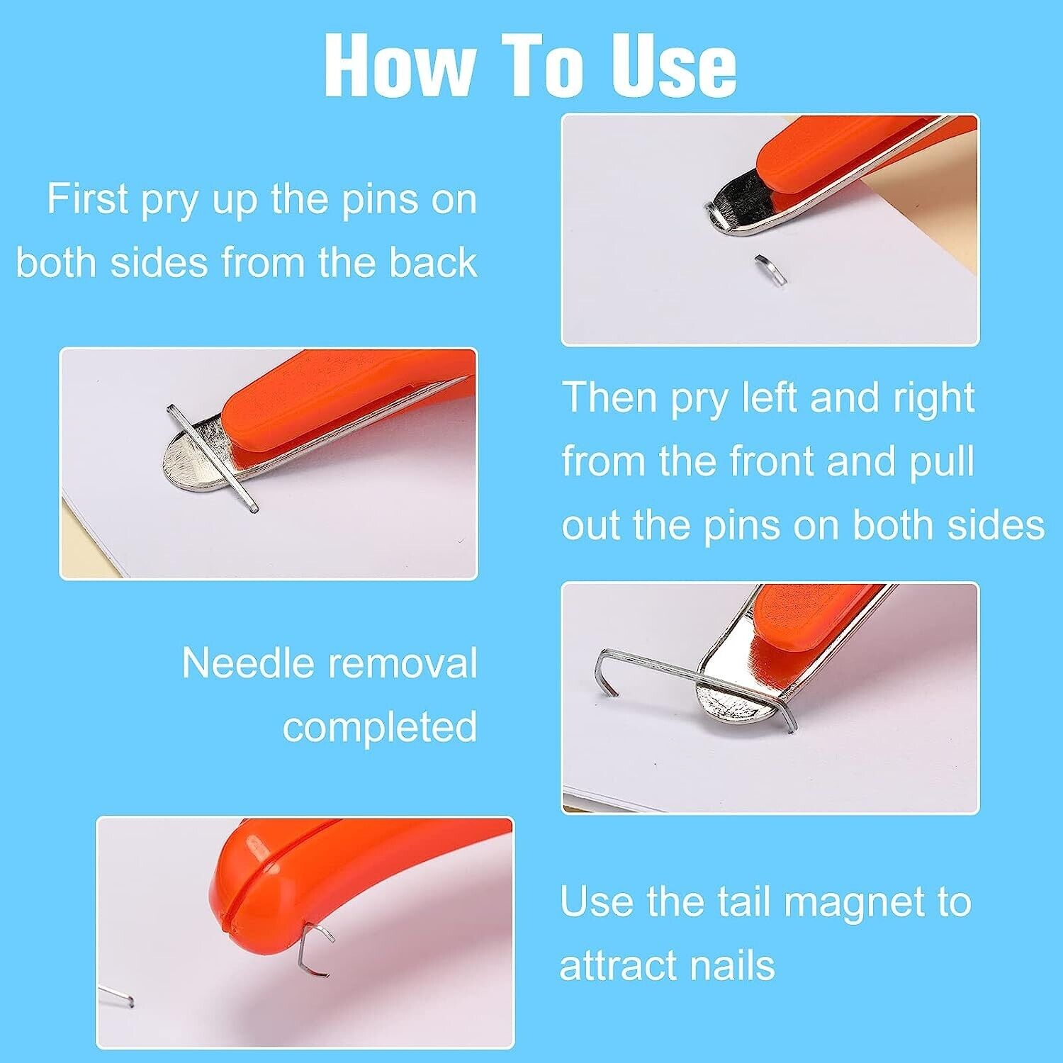 KW-TRIO Staple Remover Pen-Type Magnetic Head Easy Pull Reduced Effort ...