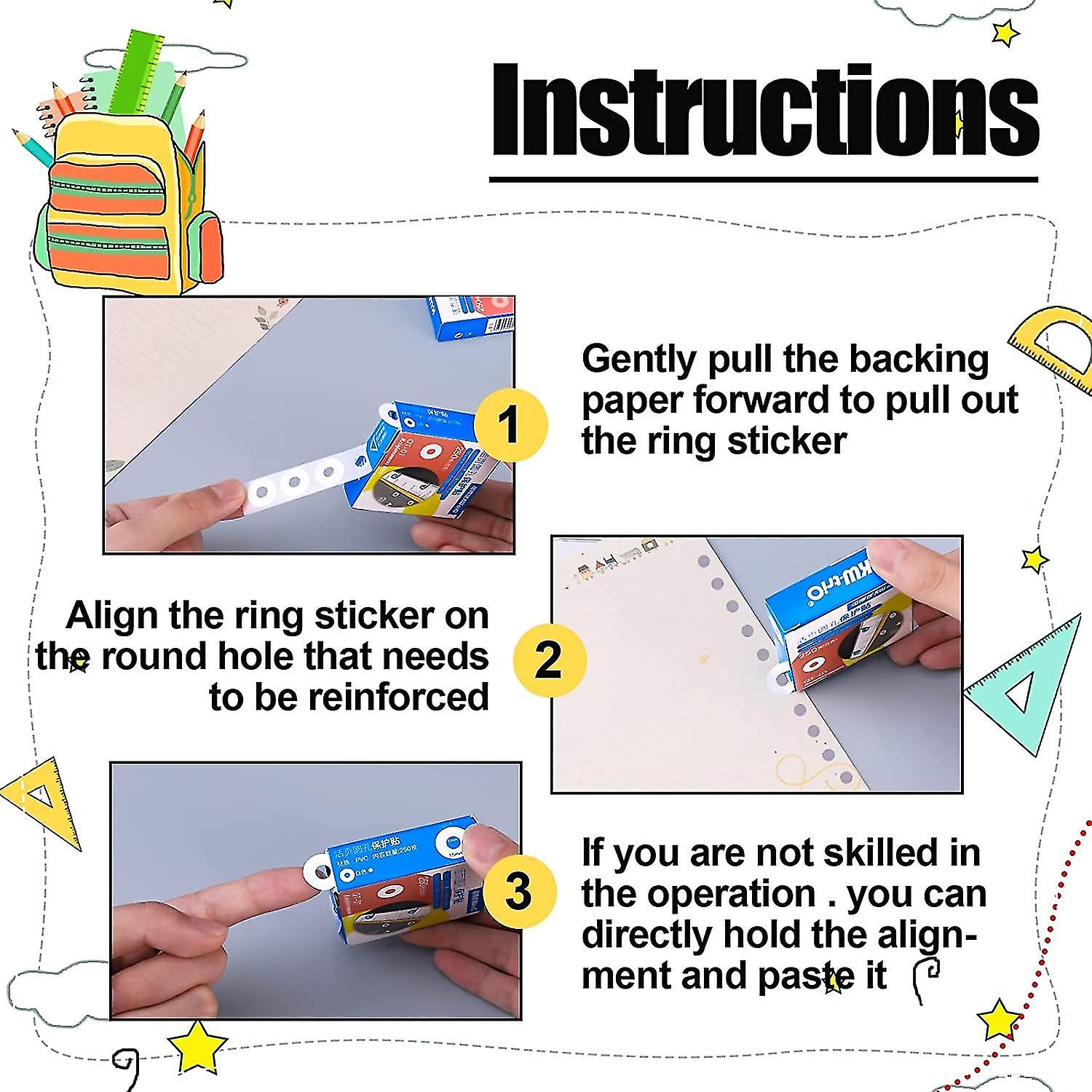 KW-TRIO Hole Punch Protector Loose Leaf Paper Reinforcement Labels ...