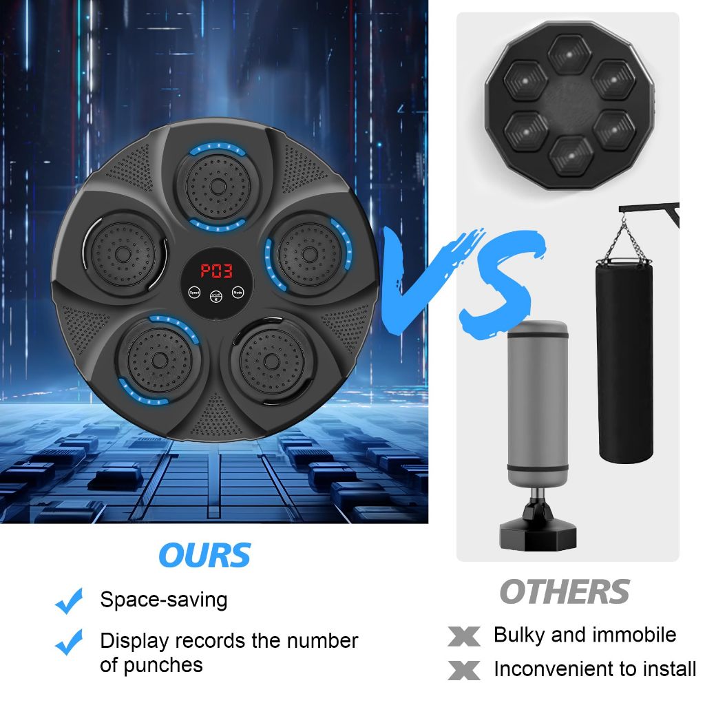 【TOP SALE】Wall Punching Pad kicking targets Muisc Electronic Boxing ...