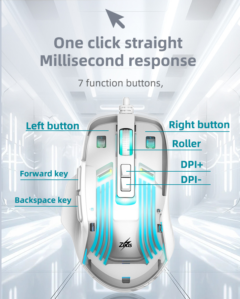 Zeus GD-800 Transparent LED Gaming Mouse Wired Mouse | Shopee Philippines