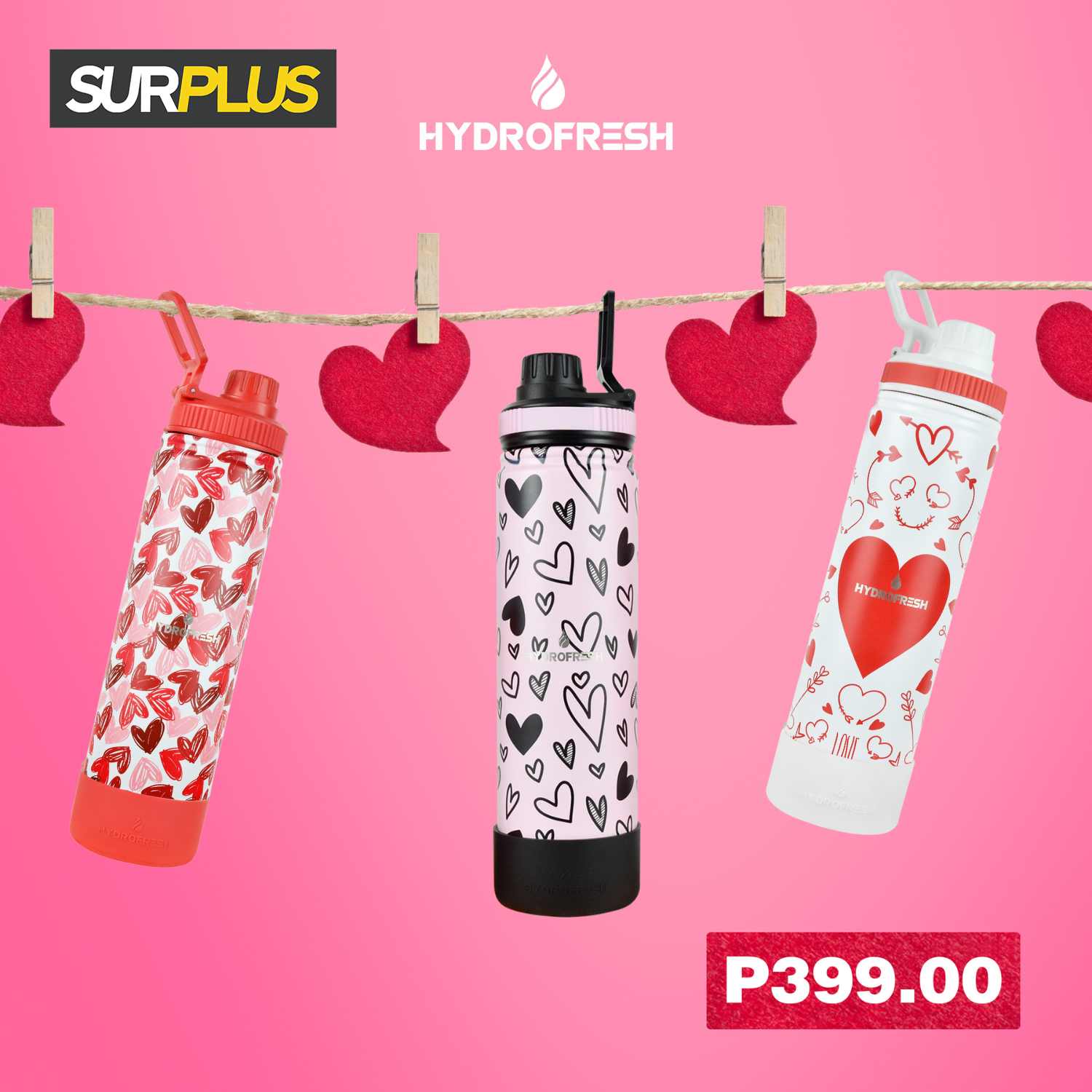 Surplus Hydrofresh Flask With Sporty Handle 650mL (Valentines Series ...
