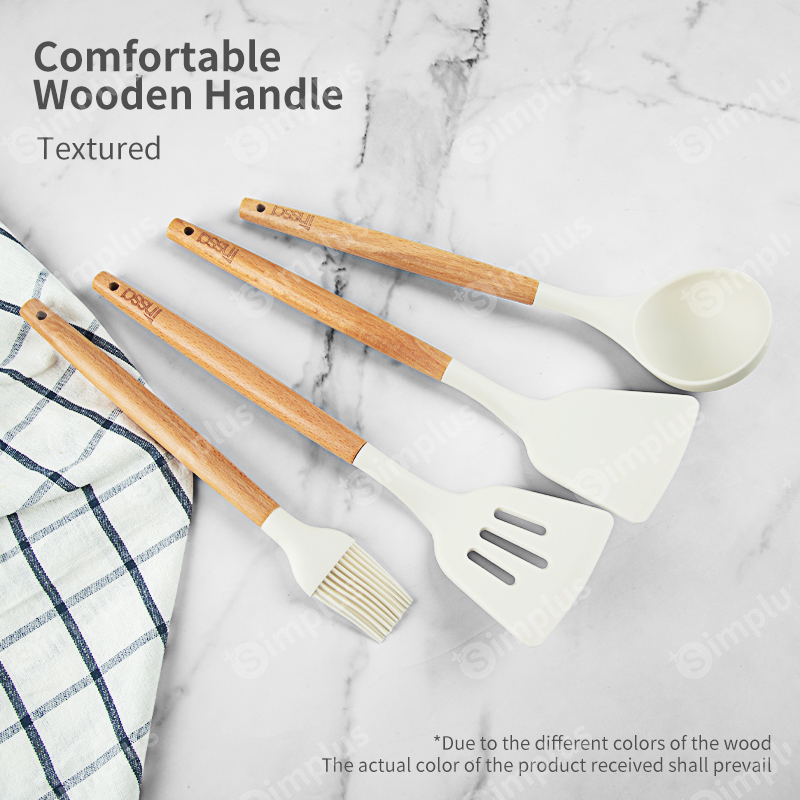 Inssa 4pcs Cooking Utensils Silicone Materia Heat Resistant Non-Stick ...