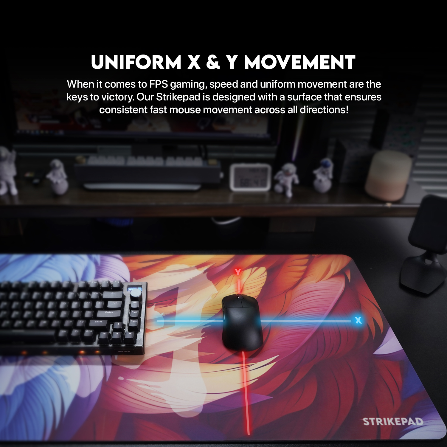 Fantech STRIKEPAD Mouse pad Holographic Design Anti-Slip Base & Ultra ...
