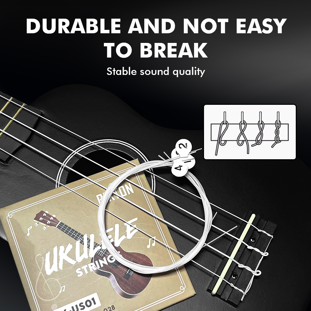 RIXTON Ukulele Strings White Nylon Set 4pcs U105 Ukulele String Nylon ...