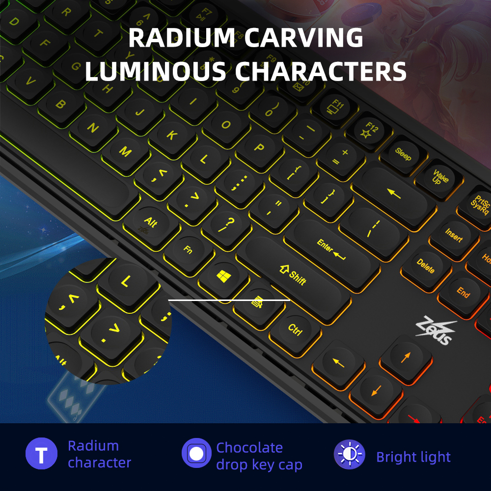 Zeus K-900 ( Dark Spectre ) LED Backlit Key Illuminate Keyboard With ...