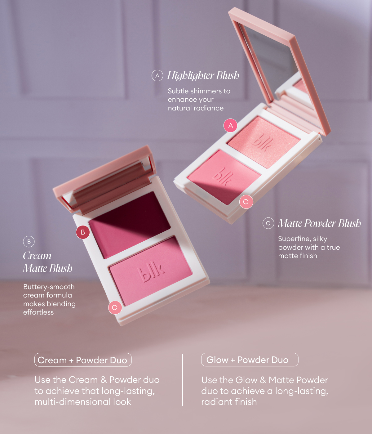 blk cosmetics daydream dual blush palette cream+powder | Shopee Philippines