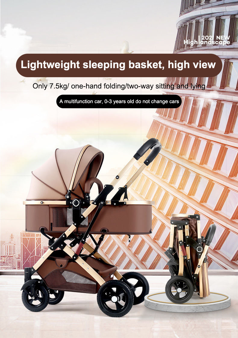 Baby Strollers Can Sit&Lie Portable Foldable Shock Absorption ...