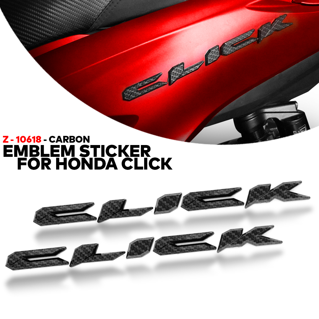 HONDA CLICK EMBOSSED EMBLEM 3D STICKER LOGO Z-0121 CHROME DESIGN FOR ...