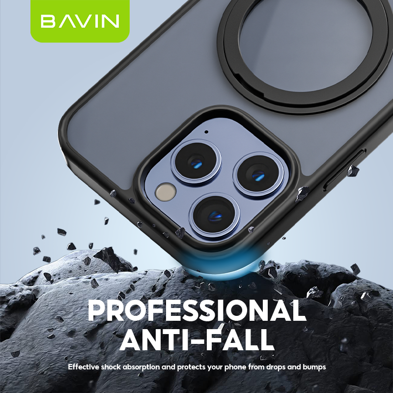BAVIN YX301 Phone Case Transparent 360 Rotation Magnetic Ring iPh For ...