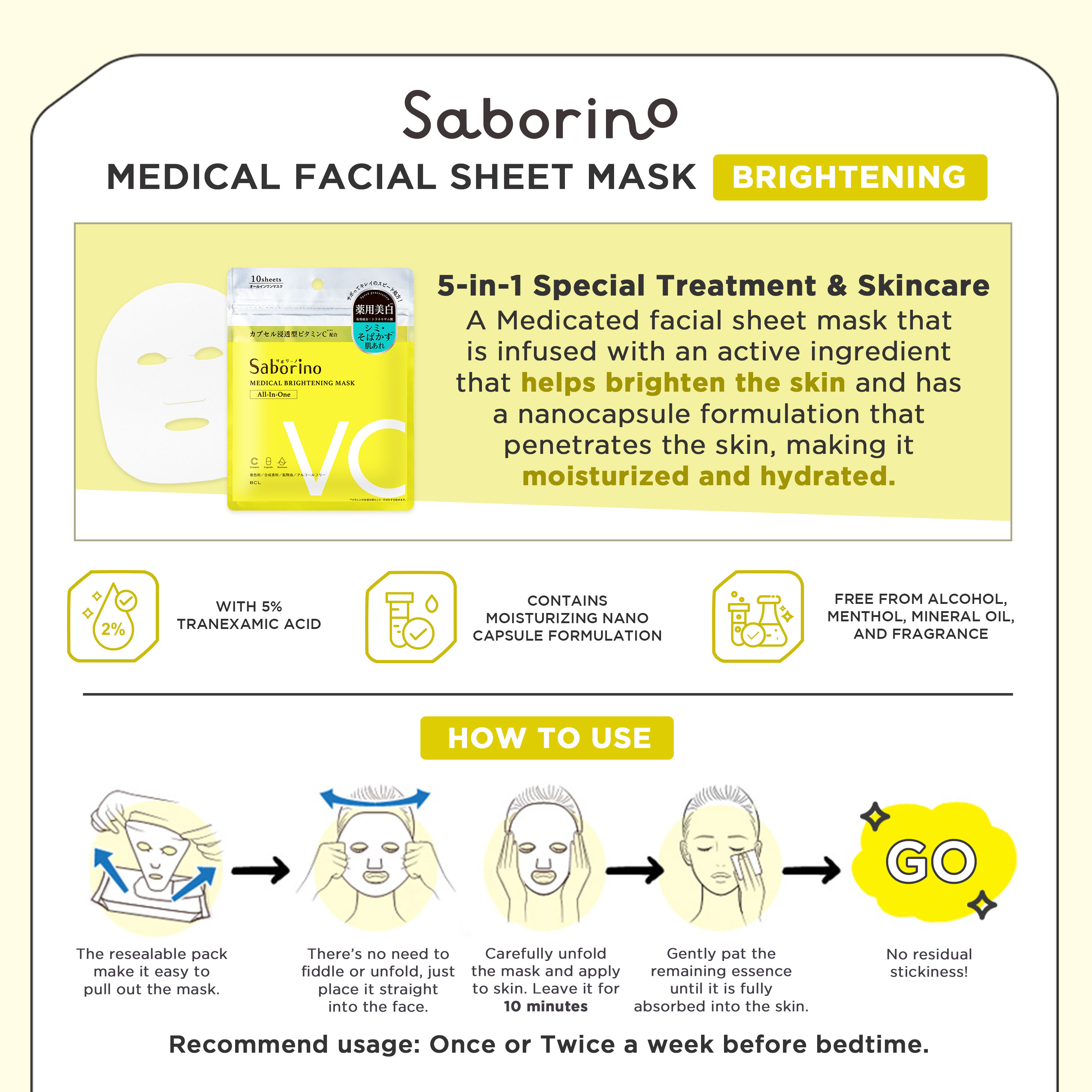 SABORINO Medical Facial Sheet Mask Brightening | Shopee Philippines