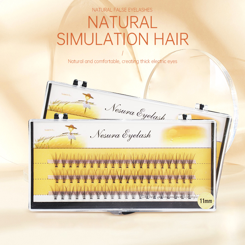 10/11/12mm Cluster Lashes Set Scarecrow Hair Grafting Extension Natural ...
