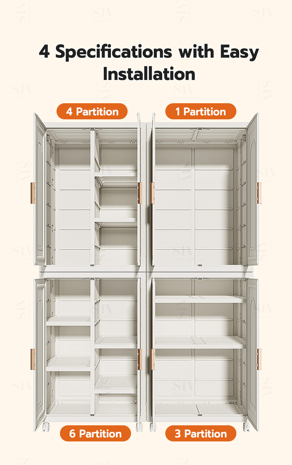 【Jumbo Size】SIV Plastic Cabinet Clothes Storage Wardrobe Cabinet ...