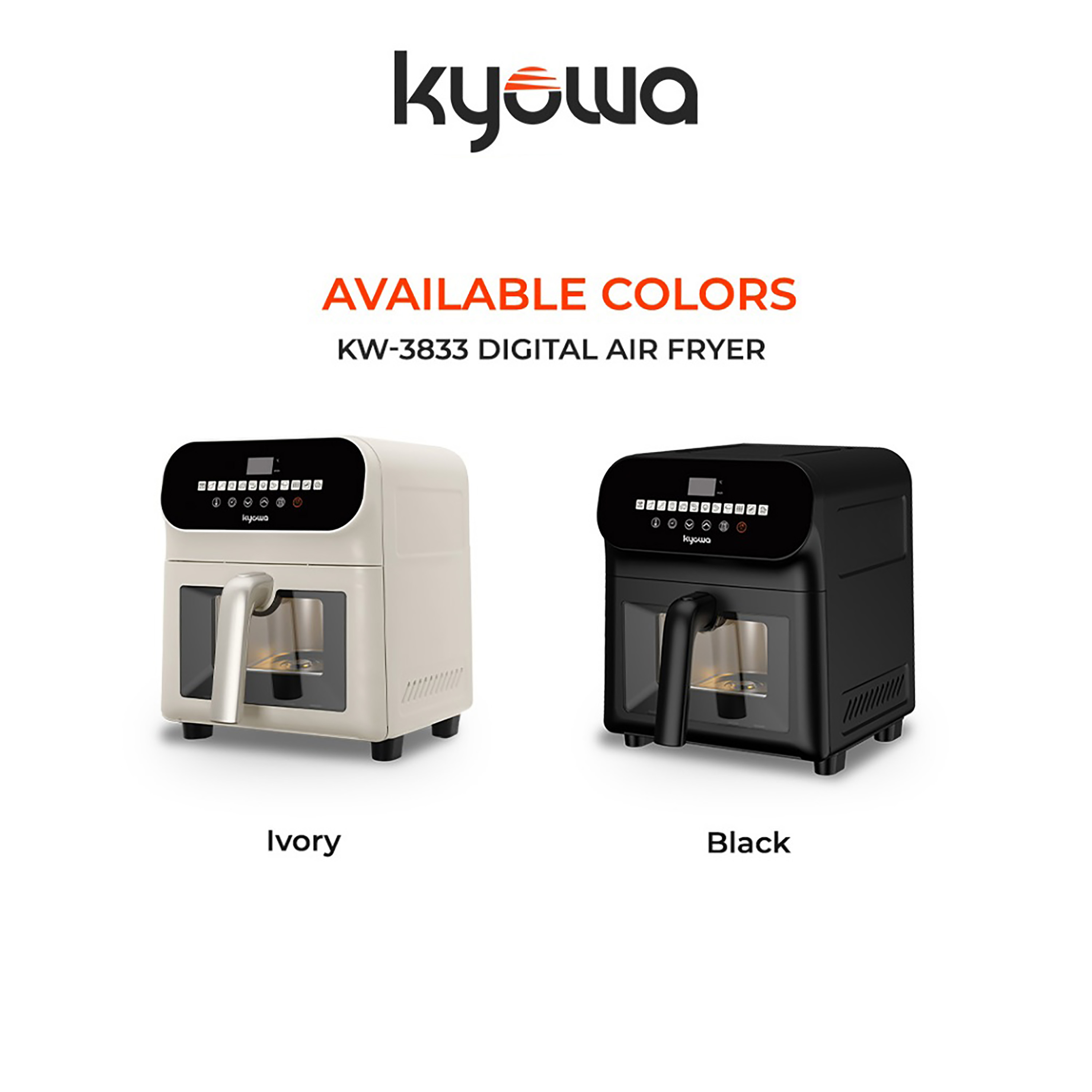 Kyowa by Winland 5.8 Liters Digital Air Fryer 12 Preset Cooking ...