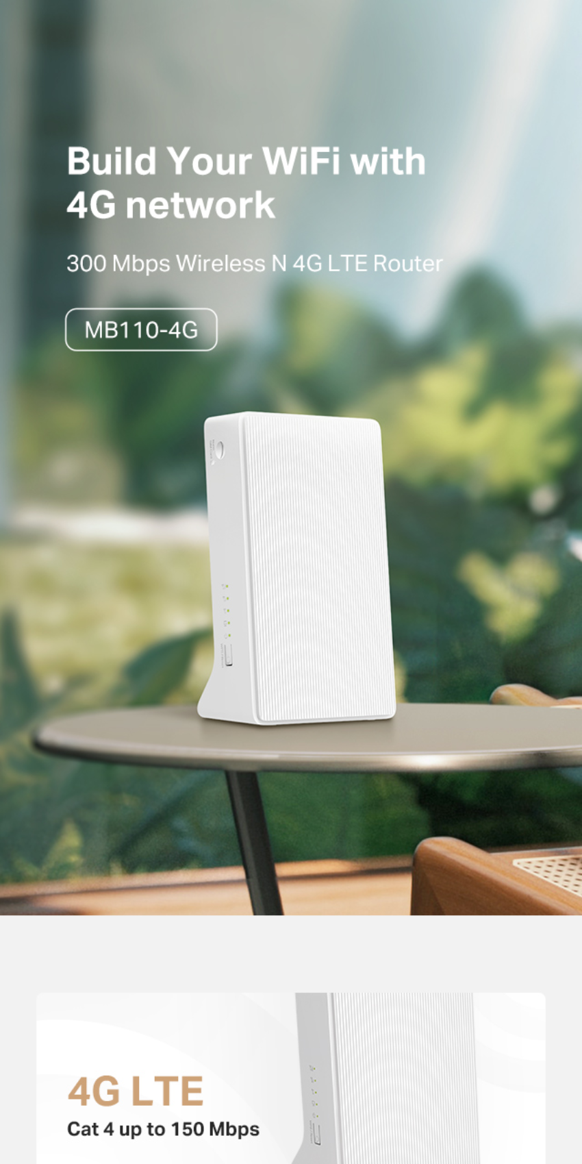 Mercusys Official | MB110‑4G | Openline | 4G | LTE | Wi‑Fi | SIM | Plug ...