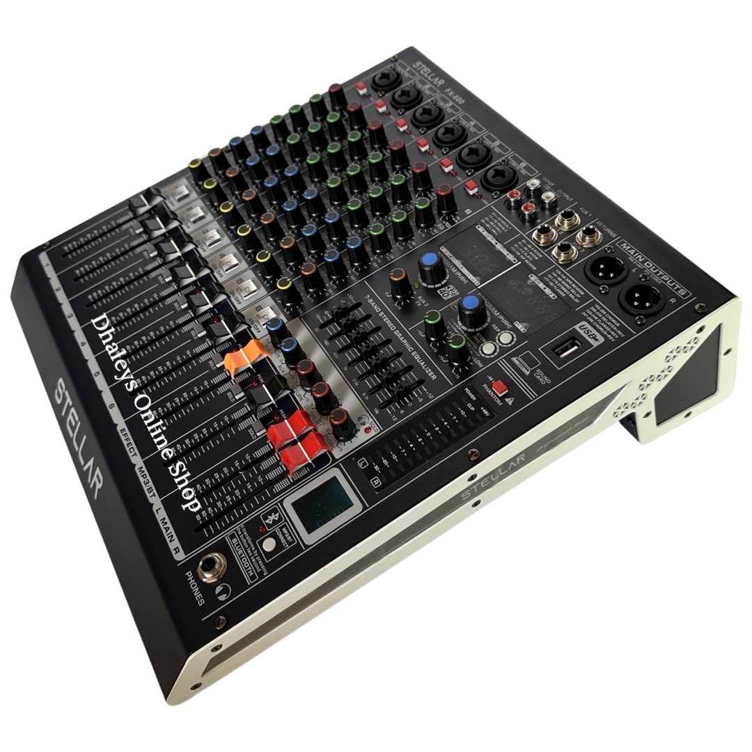 Stellar Professional Audio Mixer FX-600 6 channel Mixer +48V Phantom ...