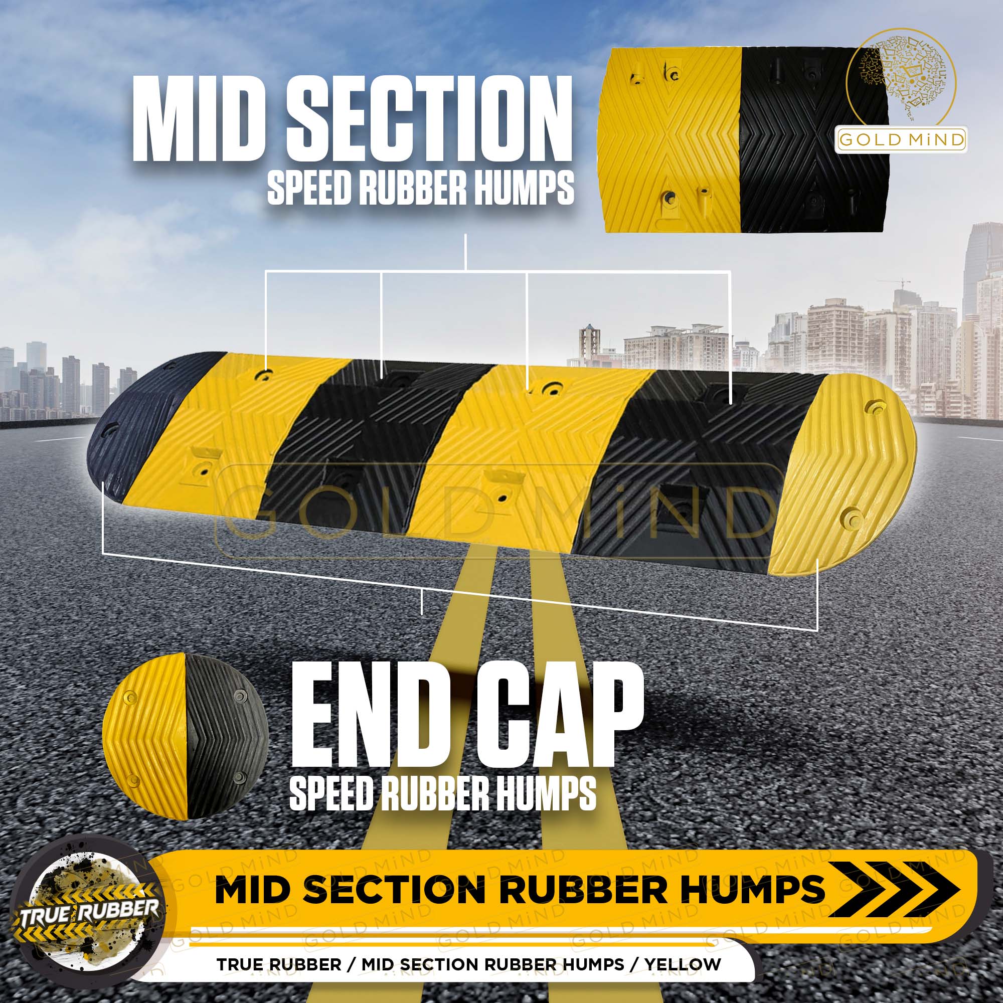 True Rubber Heavy Duty Rubber Speed Humps Bumps Modular Road Rump ...