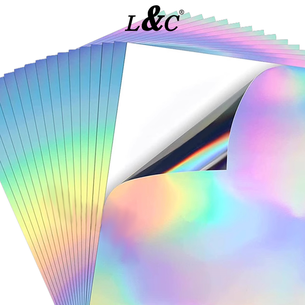 L&C Holographic Inkjet Vinyl Sticker Waterproof A4 20Sheets With ...