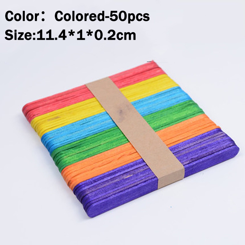 METECH School popsicle sticks Wooden Popsicle Stick Ice Cream Sticks ...