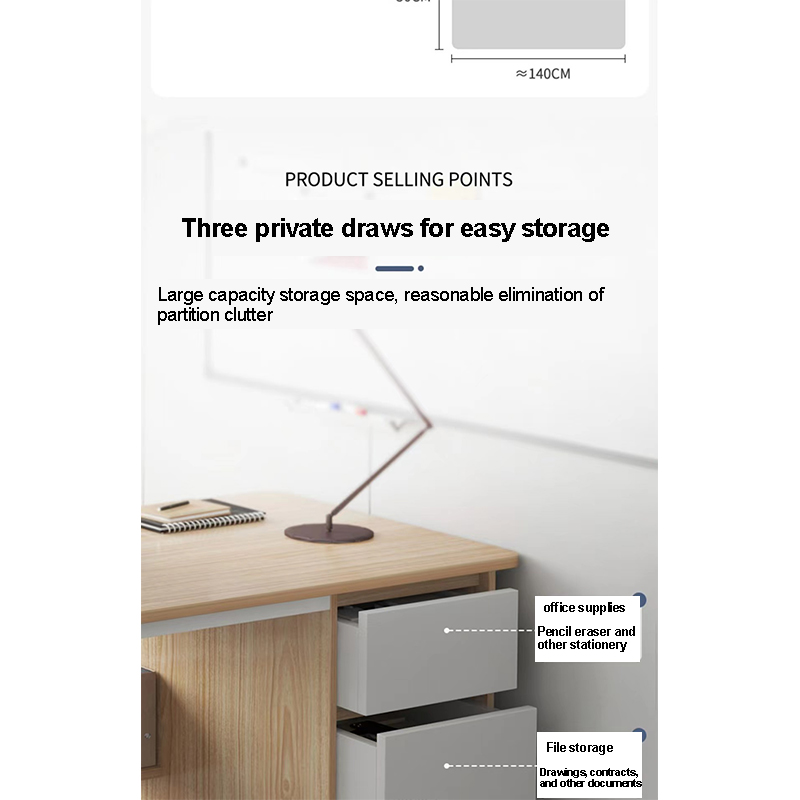 Computer desk, simple modern office desk, drawer style storage, study ...