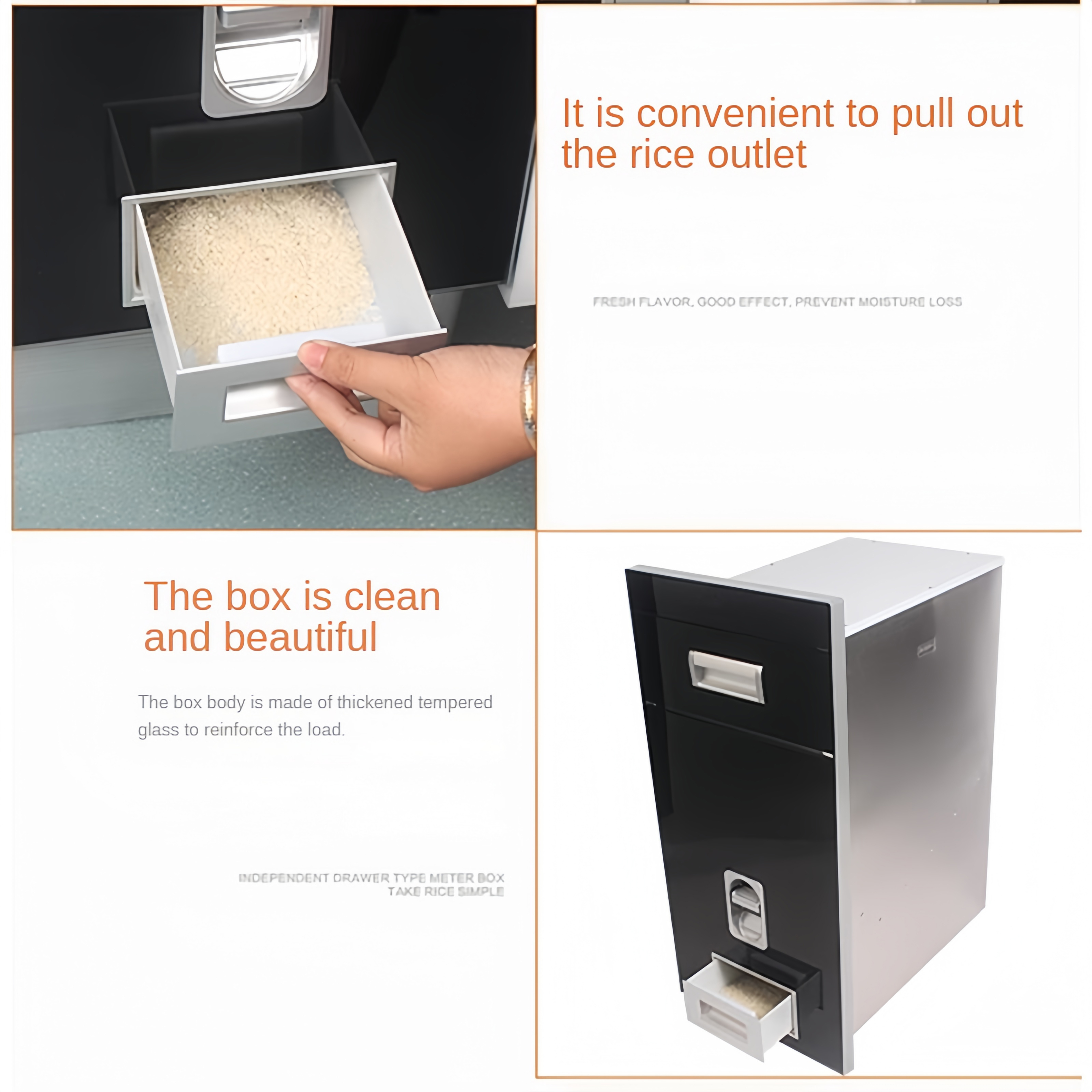 304 stainless steel rice storage home automatic rice dispenser insect ...