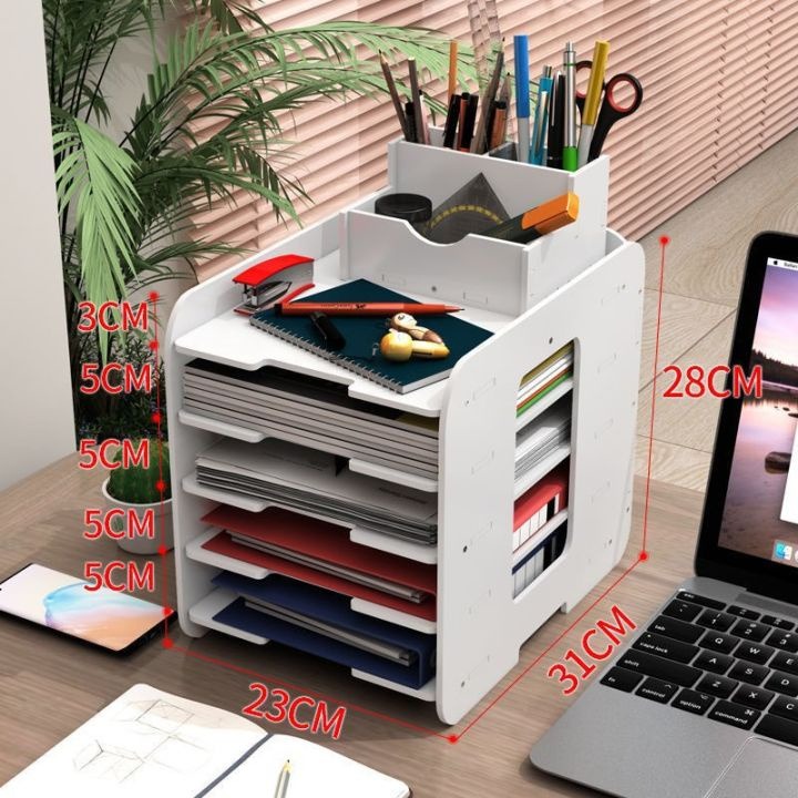 5 Layer Desktop File Holder Storage Box A4 Paper WPC File Rack Book ...