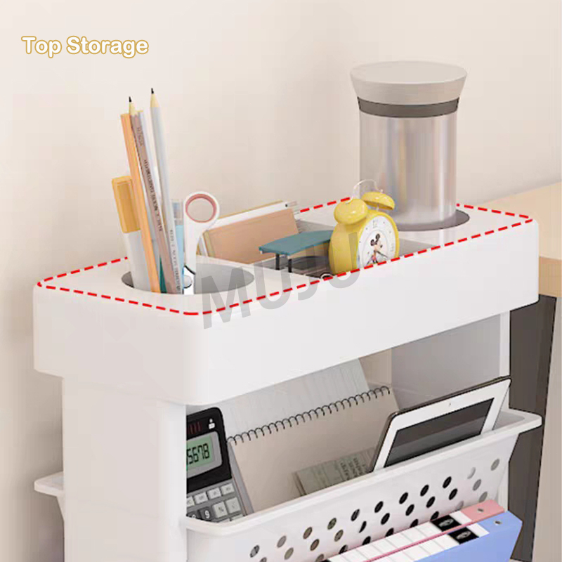 MUJU Office File Storage Rack Desk Side Stationery Trolley Silm Book ...