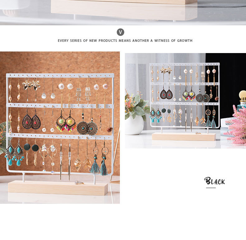 3 Layers 69/144hole Wrought Iron Earring Display Solid Shelf Premium ...
