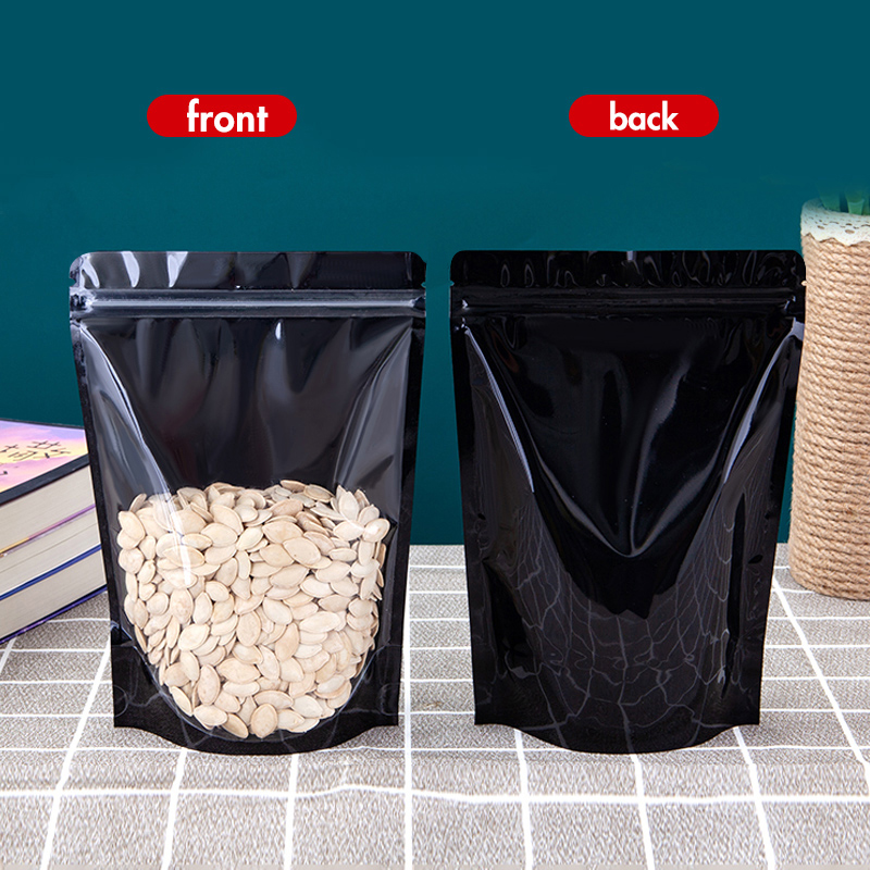 New 100pcs Walang Sabitan Half Clear Half Colored Aluminum Stand Up Pouch Packaging Resealable ...