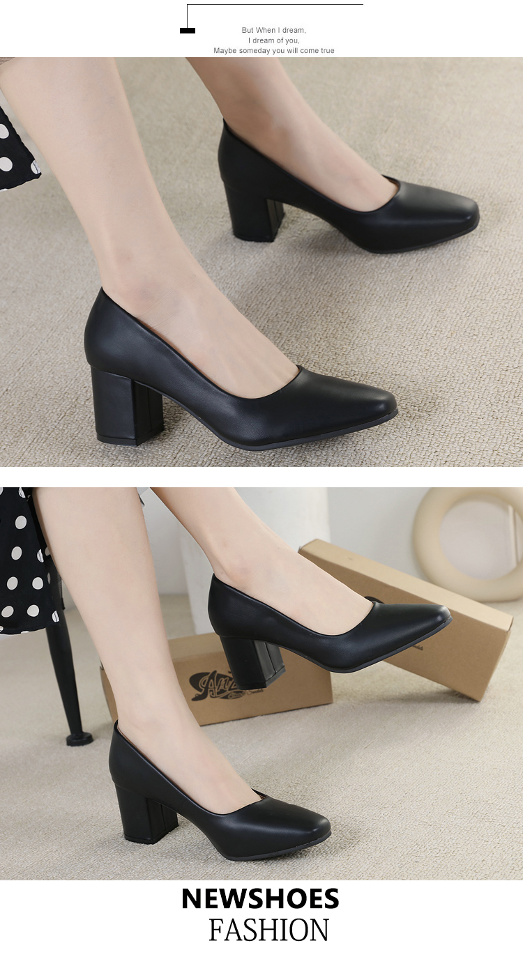 「KAEVE」2 INCH black block heels school shoes for women work shoes KH ...