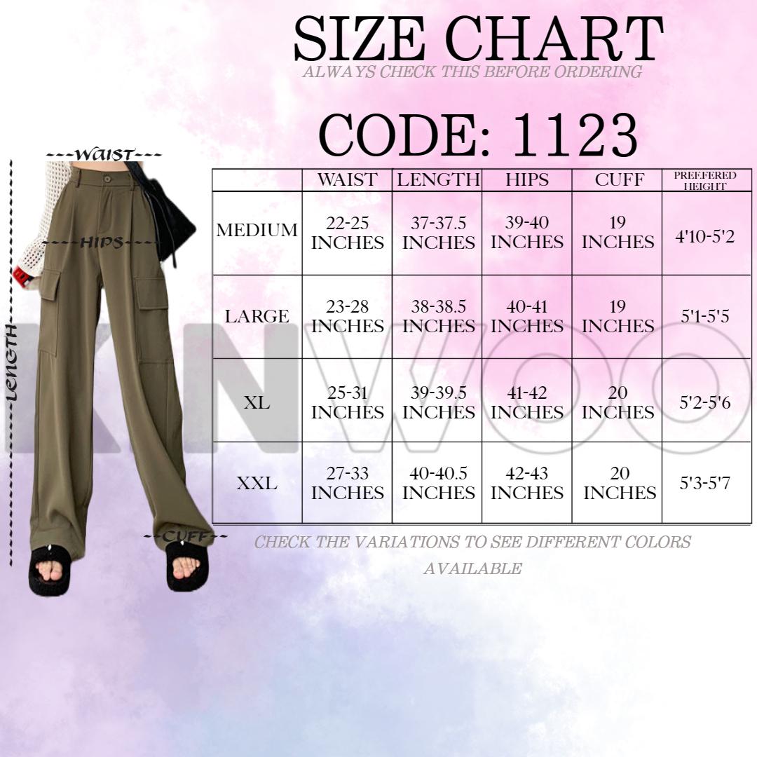 Kinwoo 23-34waist 4 Pocket Cargo Pants high Waist baggy for women ...