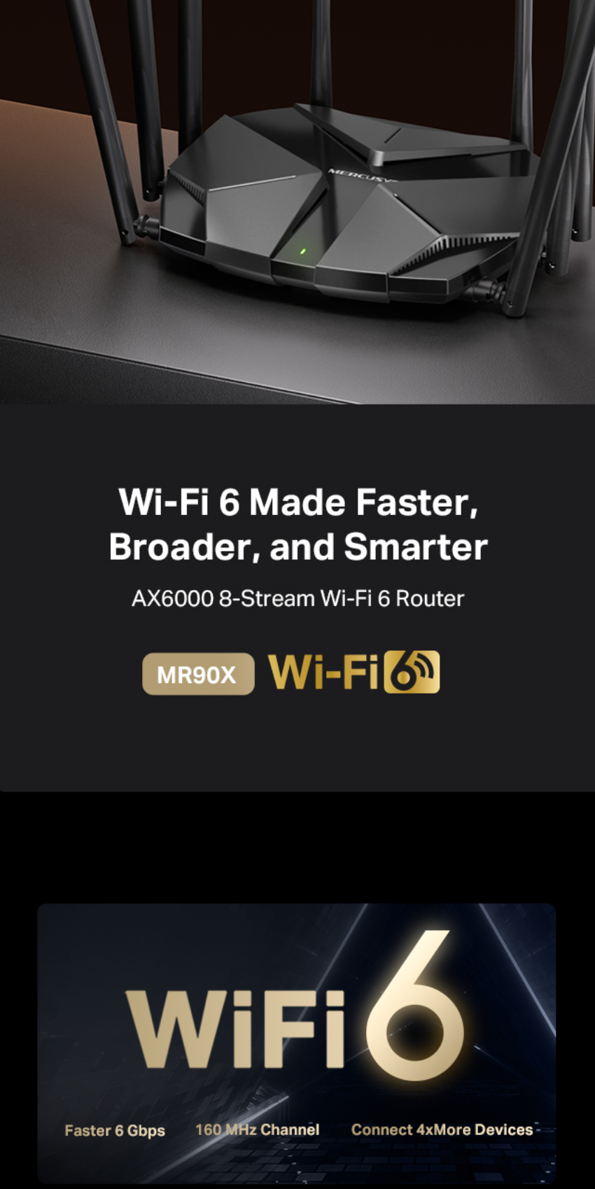 Mercusys Official | MR90X | AX6000 | Home | Wi‑Fi 6 | Gaming | Fast ...