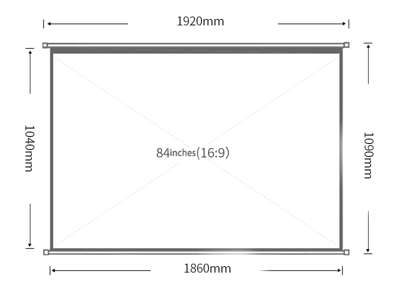 Deli 16:9 Projector Screen 100”/120” HD TV/Movie for Home Office 50448 ...