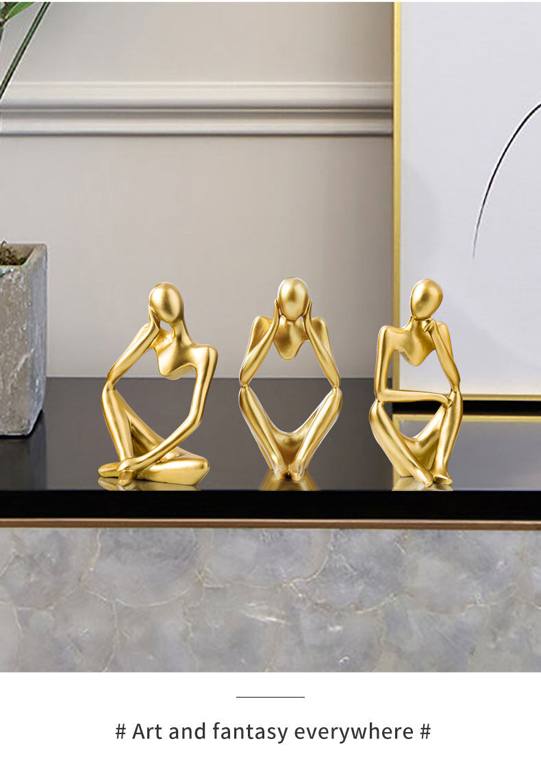 Mini Abstract Figurine Resin Home Decor Sculpture Modern Bookcase Decor ...